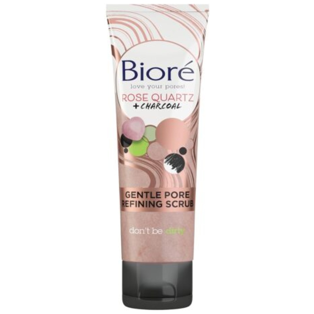 Bioré Rose Quartz + Charcoal Gentle Pore Refining Scrub – BeautyBar ...