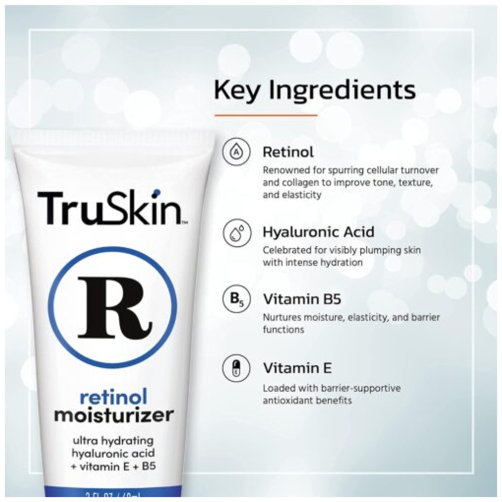TruSkin Retinol Face Moisturizer – Retinol, Hyaluronic Acid & Vitamin E ...