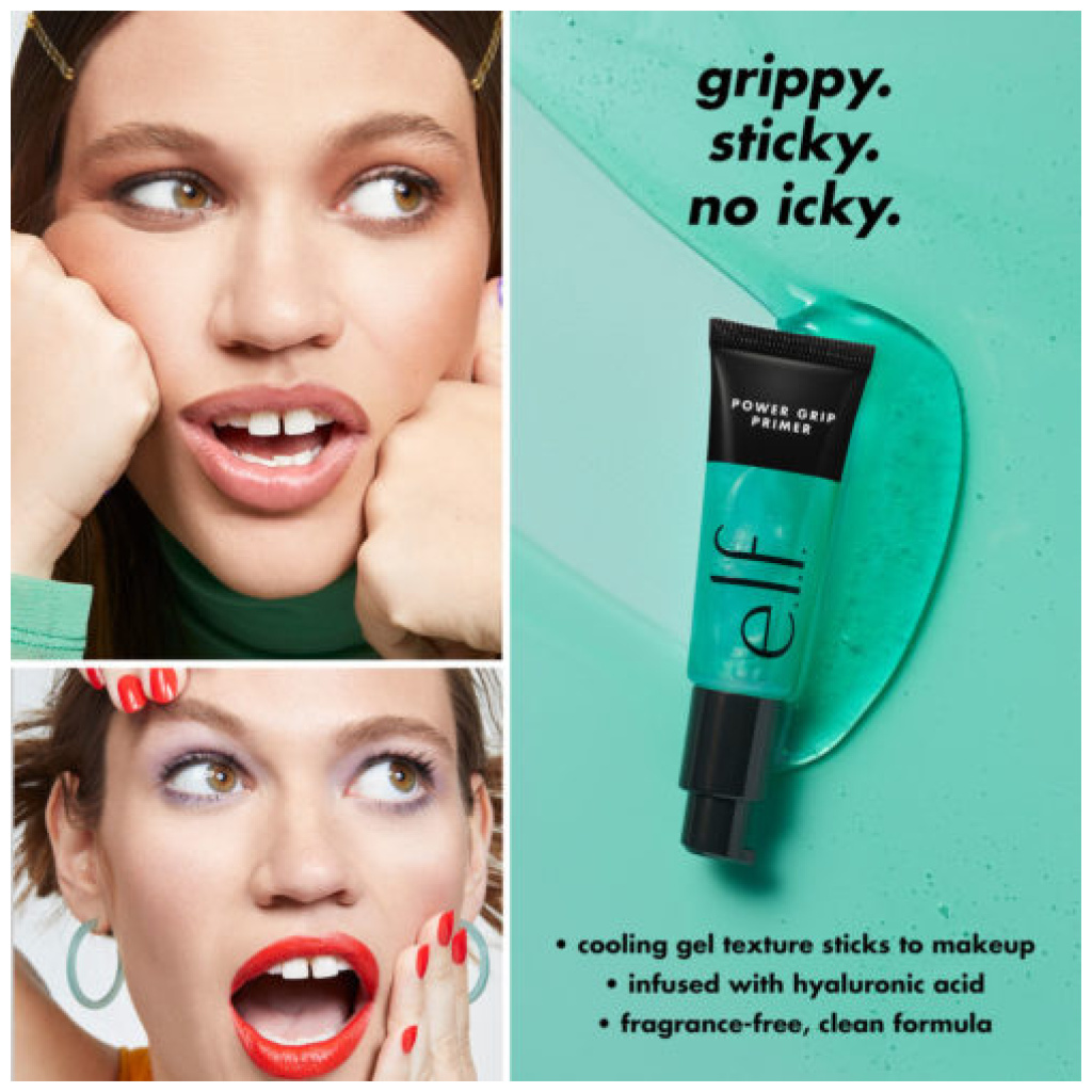 ELF Power Grip Primer, Gel-Based & Hydrating Face Primer For Smoothing ...